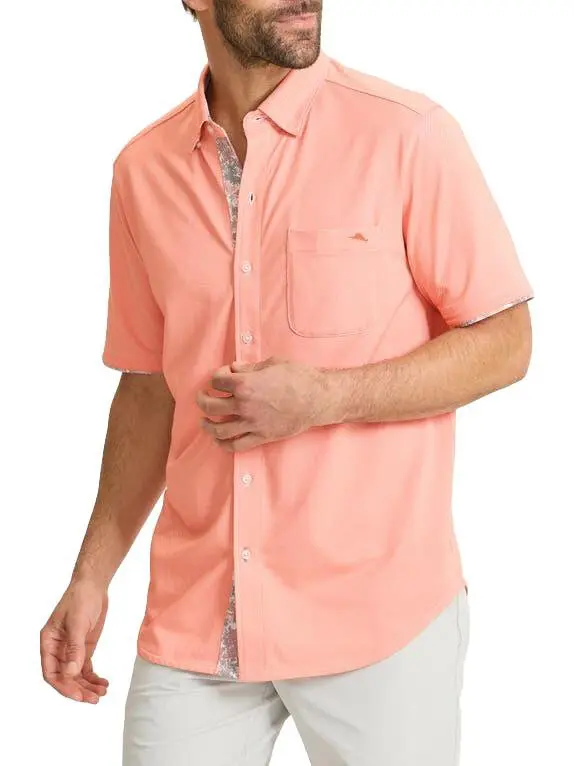 Tommy Bahama San Lucio Valega Happy Hour Islandzone® Short Sleeve Button-up Shirt - Dark Coral