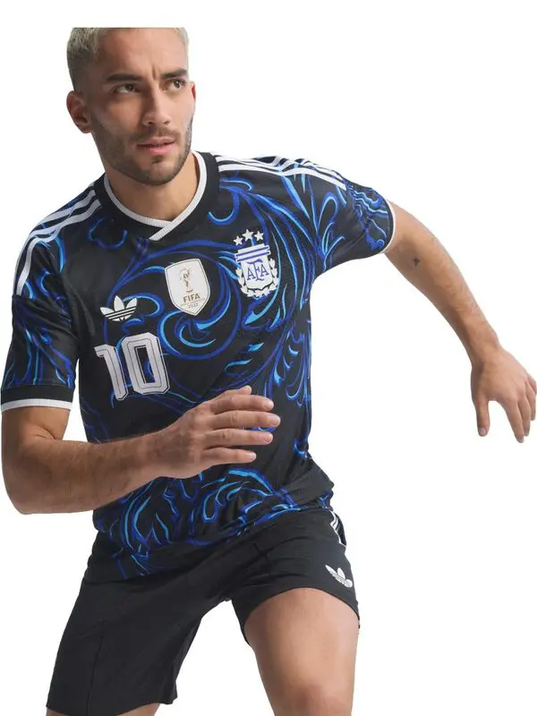 Adidas Argentina 26 Away Authentic Messi Jersey Black - Black / Lucid Blue / Blue Burst