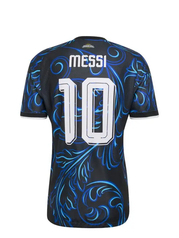 Adidas Argentina 26 Away Authentic Messi Jersey - Black / Lucid Blue / Blue Burst