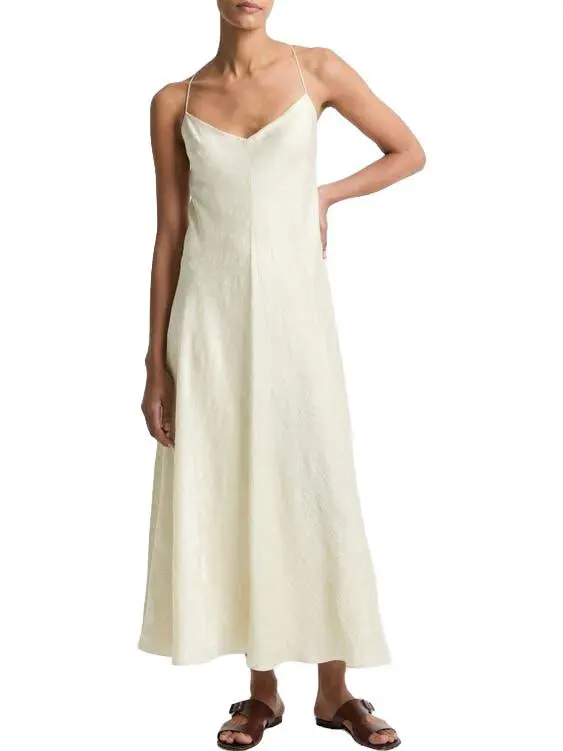 Vince Floral Jacquard Sleeveless Maxi Dress - Sun Ivory