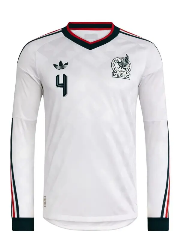 Adidas Mexico 26 Away Authentic Alvarez Long Sleeve Jersey - White / Soccr-mxs-sxa
