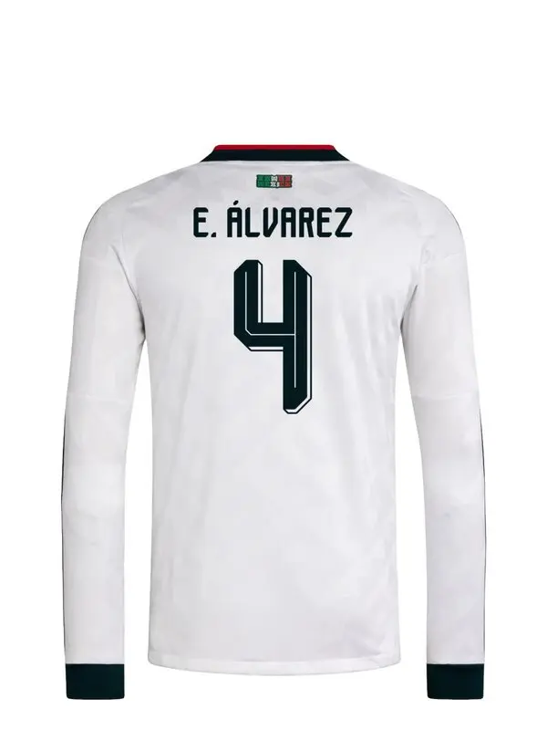 Adidas Mexico 26 Away Authentic Alvarez Long Sleeve Jersey - White / Soccr-mxs-sxa