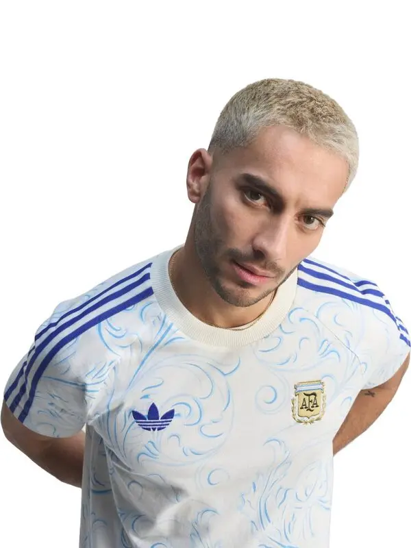 Adidas Argentina Originals All Over Print T-shirt White - Off White