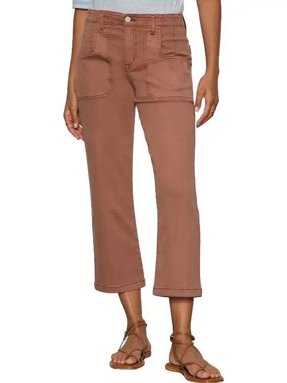 Sanctuary Retreat Mid-rise Crop Straight Leg Utility Pants - Mud Bath Brown
