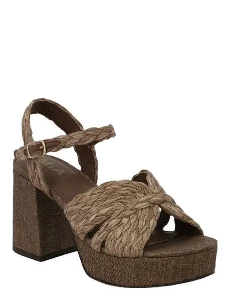 Mia Ankle Strap Platform Sandal - Brown