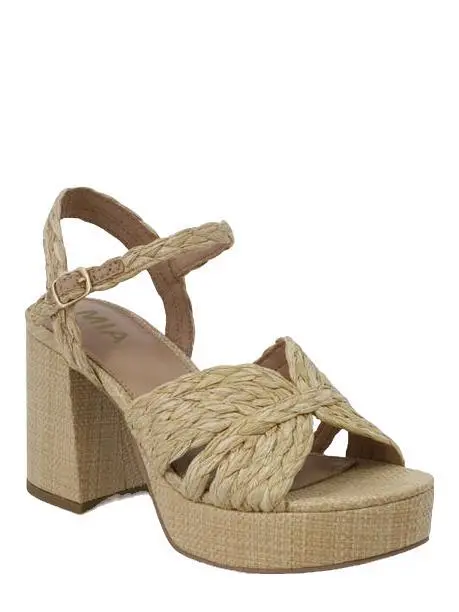 Mia Ankle Strap Platform Sandal - Natural