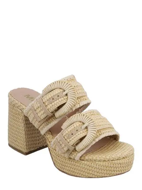 Mia Rebekah Raffia Slide Sandals - Natural