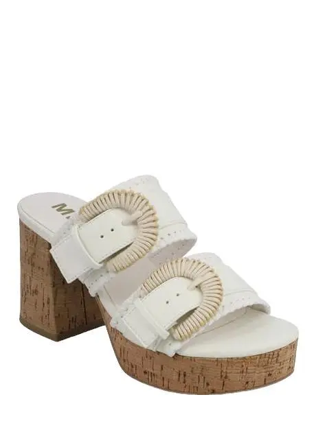 Mia Rebekah Raffia Slide Sandals - White