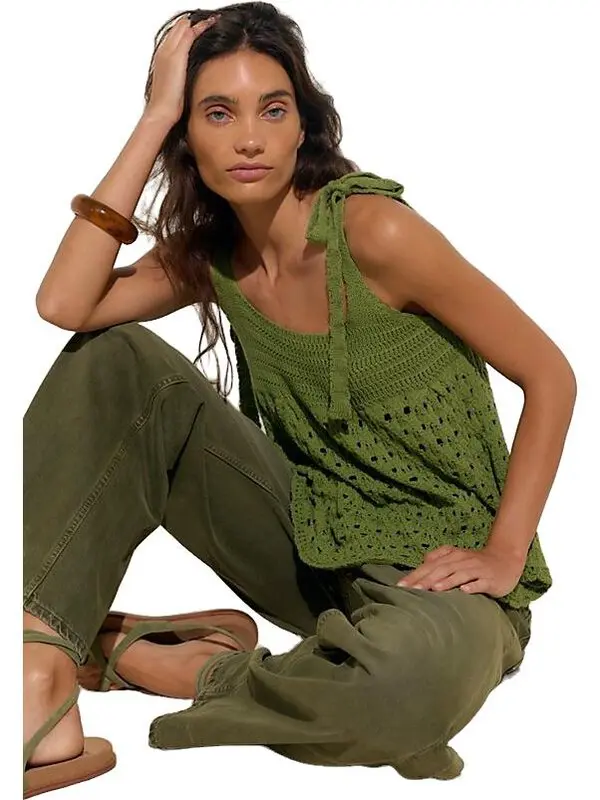 Free People Crochet Tank Top - Sways Of Palm