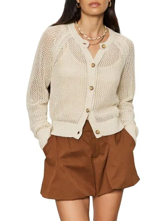 Sanctuary Metallic Open Stitch Cardigan - Collagen White