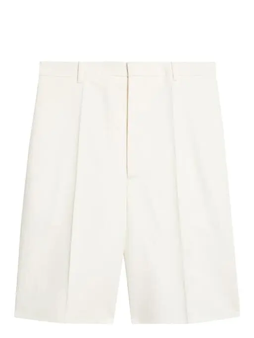 Bottega Veneta Cotton And Silk Crinkled Toile Shorts - 9107 Parchment