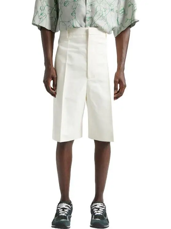 Bottega Veneta Cotton And Silk Crinkled Toile Shorts - 9107 Parchment