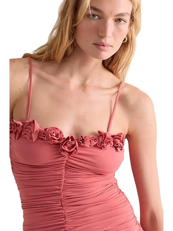Susana Monaco Flower String Mini Slip Dress - Rose