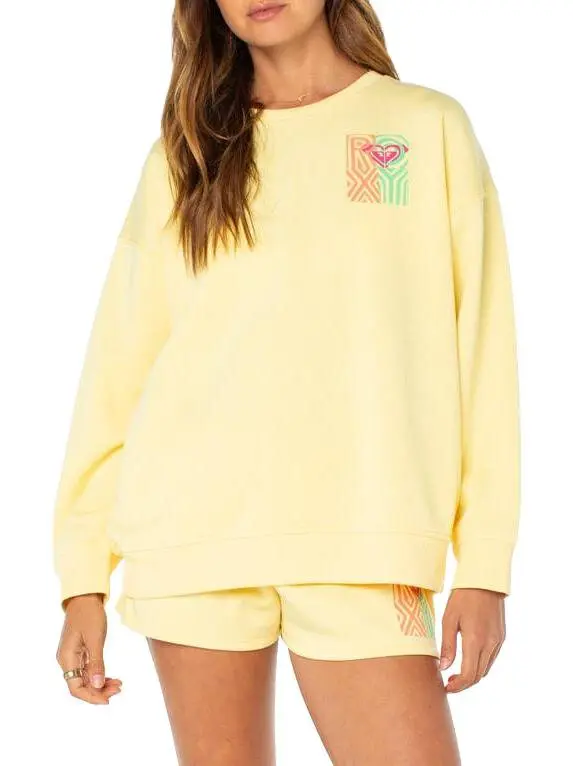 Roxy Graphic Crewneck Sweatshirt - Popcorn