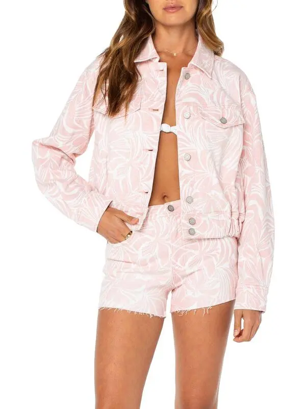 Roxy Printed Denim Jacket - Murex Shl