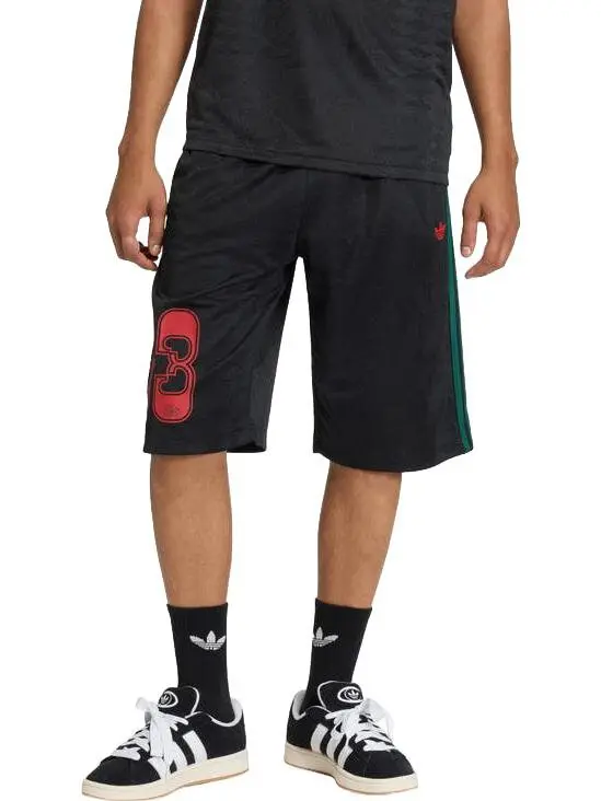 Adidas Roses Drawstring Soccer Shorts - Black/collegiate Green/