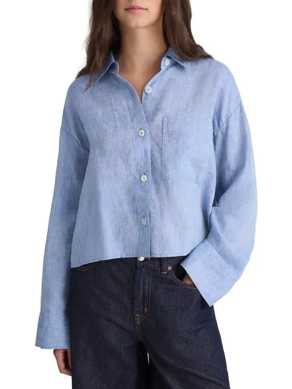 Madewell Alice Curved Yoke Shirt - Sunfaded Blue