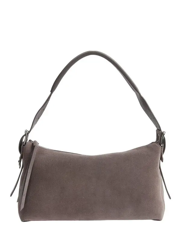 LEMAIRE Belted Suede Shoulder Bag - Mink