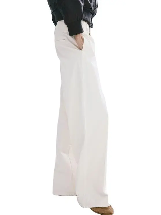 Mango Mid-rise Wide-leg Trouser Jeans - Off White