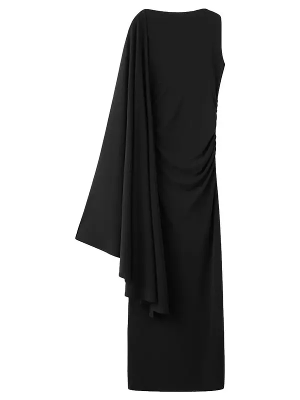 Mango Asymmetric Cape Dress - Black
