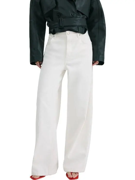 Mango High-waist Balloon Jeans - White