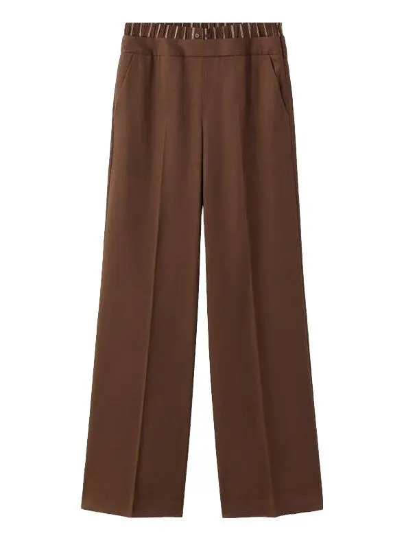 Mango Wide Leg Pants - Brown