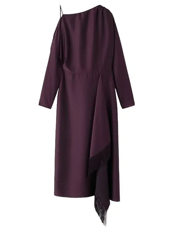 Mango Asymmetric Long Sleeve Dress - Purple