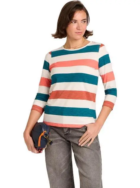BRAKEBURN Lulworth Striped 3/4 Sleeve T-shirt - Multi