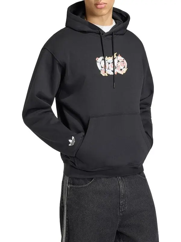 Adidas Anime Soccer Graphic Hoodie - Black//