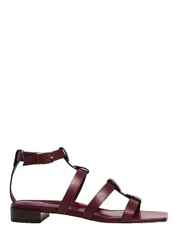 Marion Parke Nappa Gladiator Sandals - Burgundy