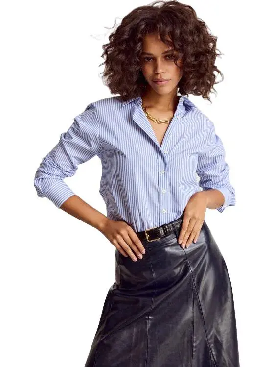 The Shirt By Rochelle Behrens The Icon Striped Shirt - Blue/white Stripe