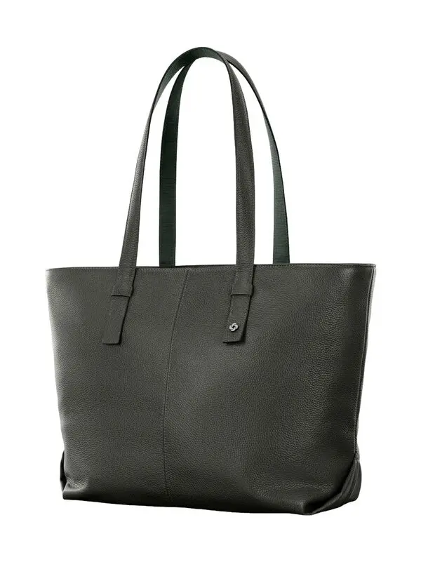 SAMSONITE Leather Tote With Laptop Sleeve - Olive