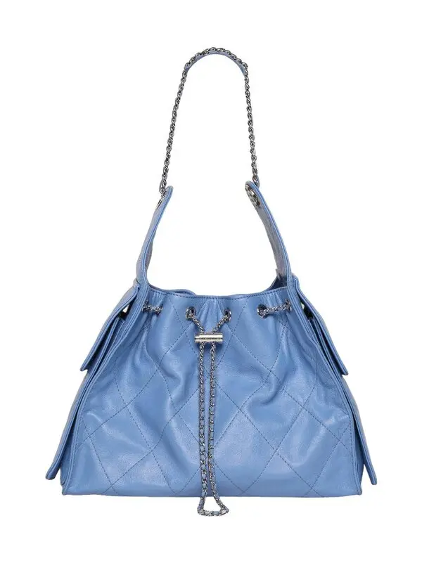 Walter Baker Valeria Quilted Bucket Bag - Aqua Rush