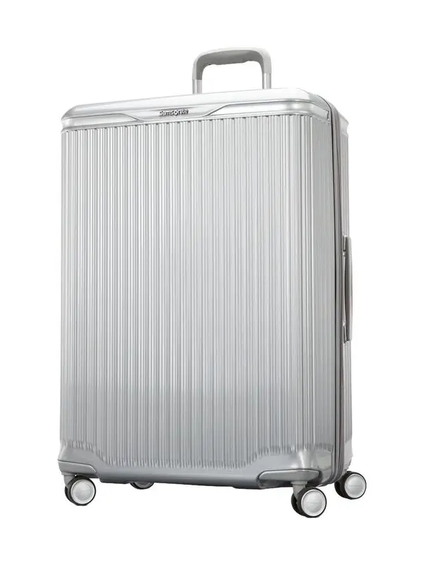 SAMSONITE Silhouette 18 Checked Spinner Luggage - Metallic Silver
