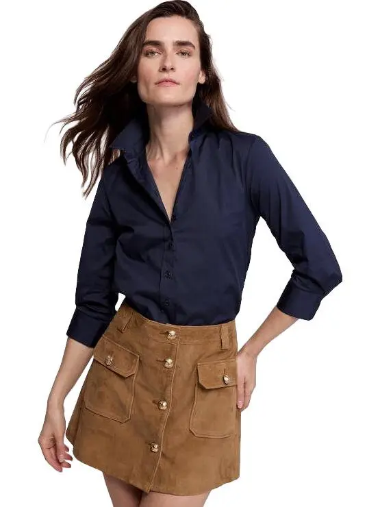 The Shirt By Rochelle Behrens 3/4 Sleeve Icon Shirt - Dark Navy