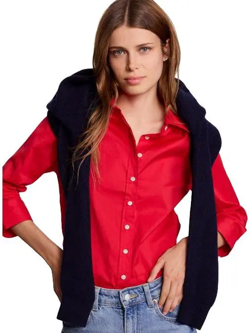 The Shirt By Rochelle Behrens The 3/4 Sleeve Icon Shirt - Red