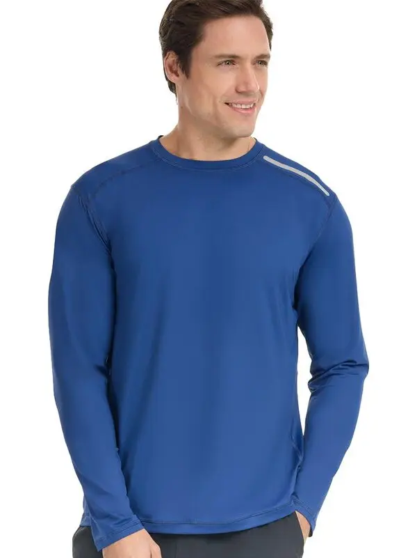 BLOQUV Long Sleeve Upf 50+ Sun Protection Shirt - Navy