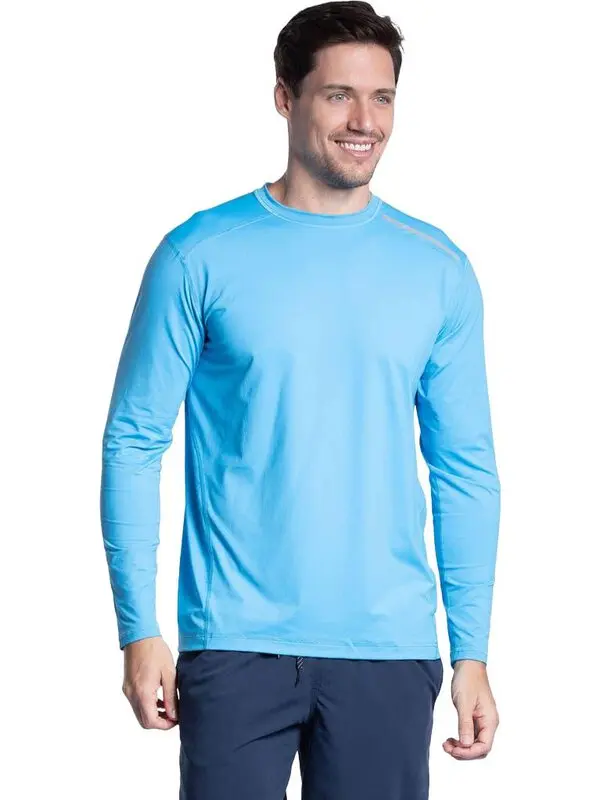 BLOQUV Long Sleeve Upf 50+ Sun Protection Shirt - Ocean Blue
