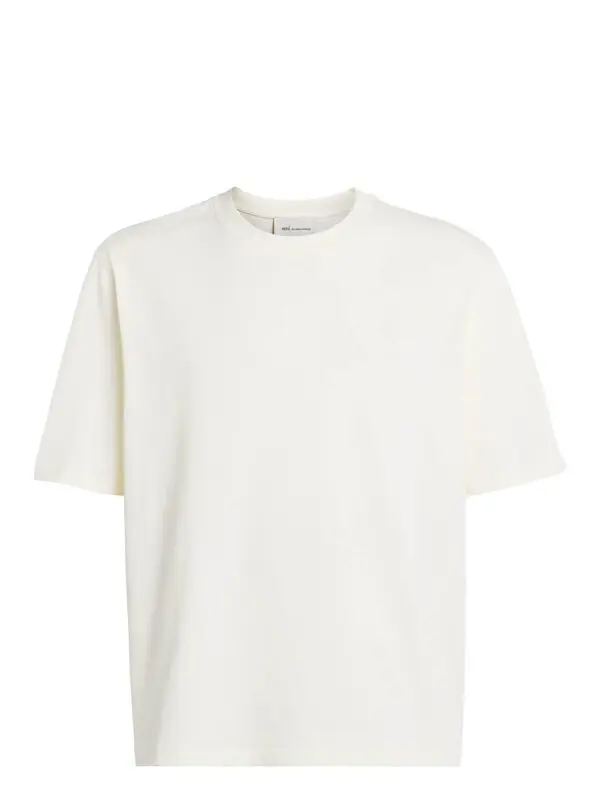 AMI Paris Cotton T-shirt With Embossed Logo - White