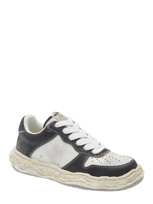Mihara Yasuhiro Wayne Og Sole Leather Sneaker - Black/white