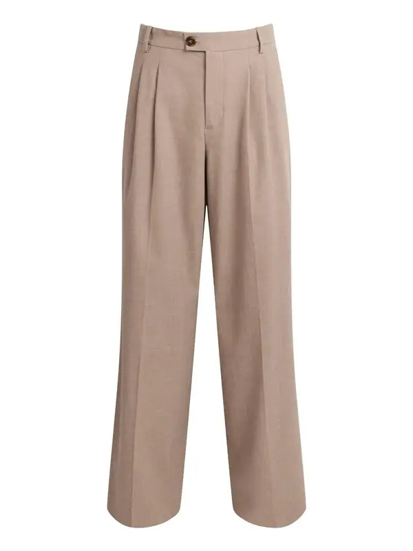 ALAN SCOTT Cashmere Wide-leg Trousers - Beige