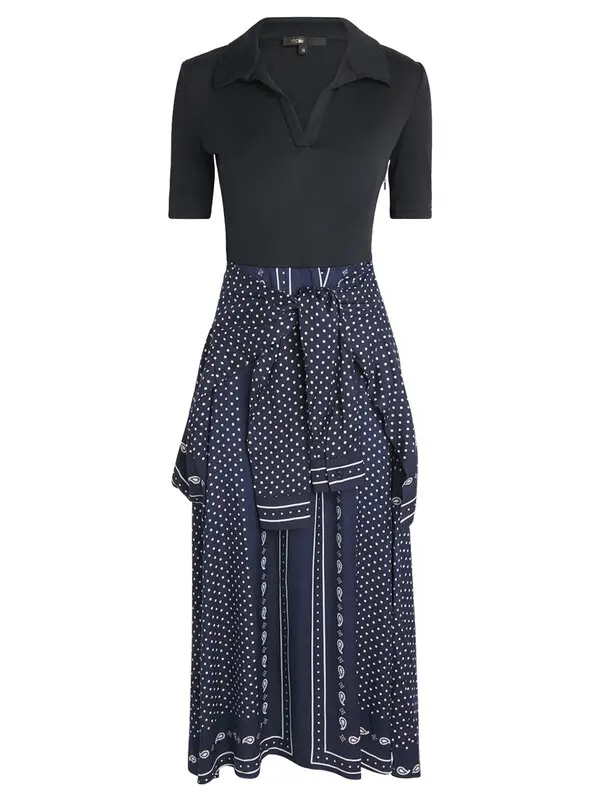 Maje Printed Layered Midi Dress - Blue