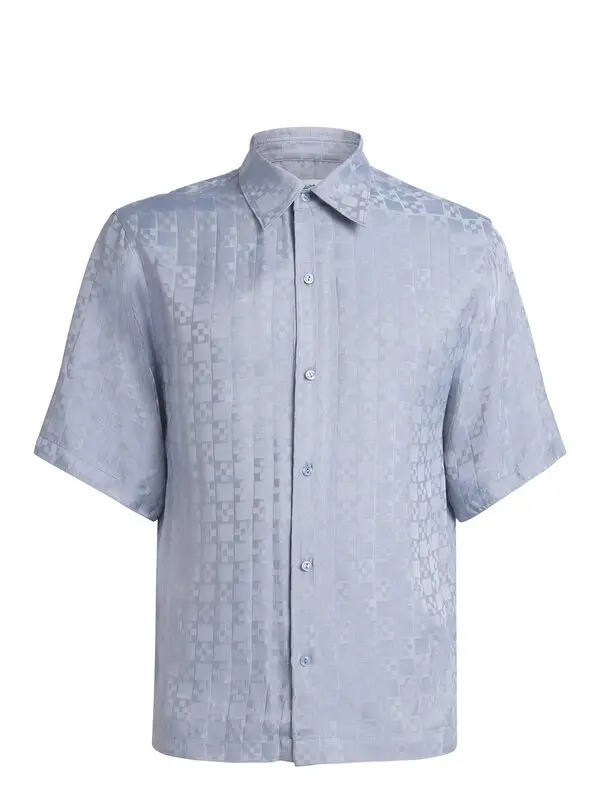 Sandro Jacquard Cross Short-sleeve Shirt - Blue