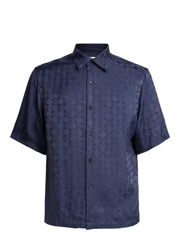 Sandro Jacquard Cross Short-sleeve Shirt - Blue