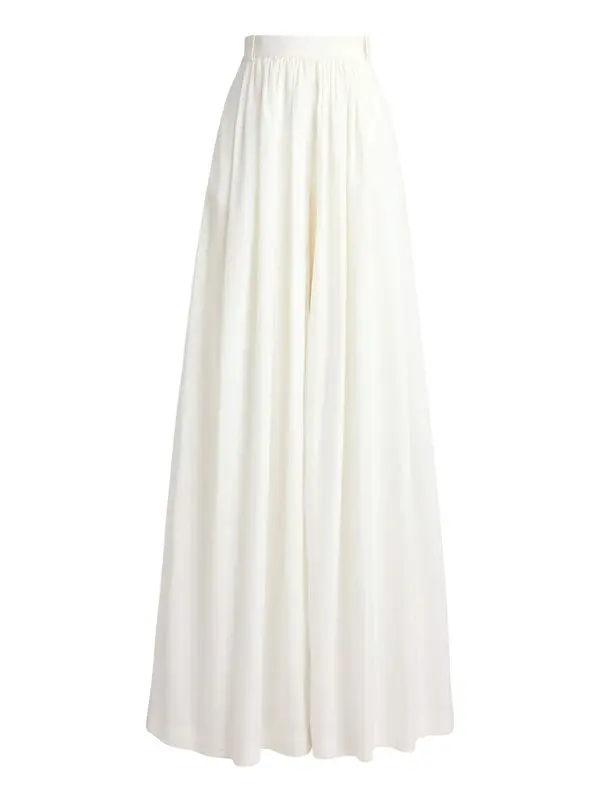 Ralph Lauren Cotton-blend Poplin Vanessa Wide-leg Trousers - White