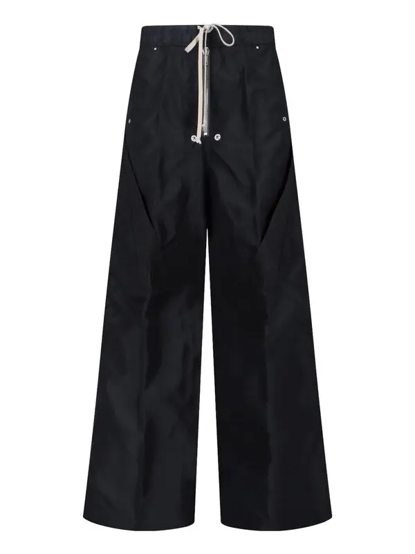 Rick Owens Wide Pants "megastrapped Bolans - Black