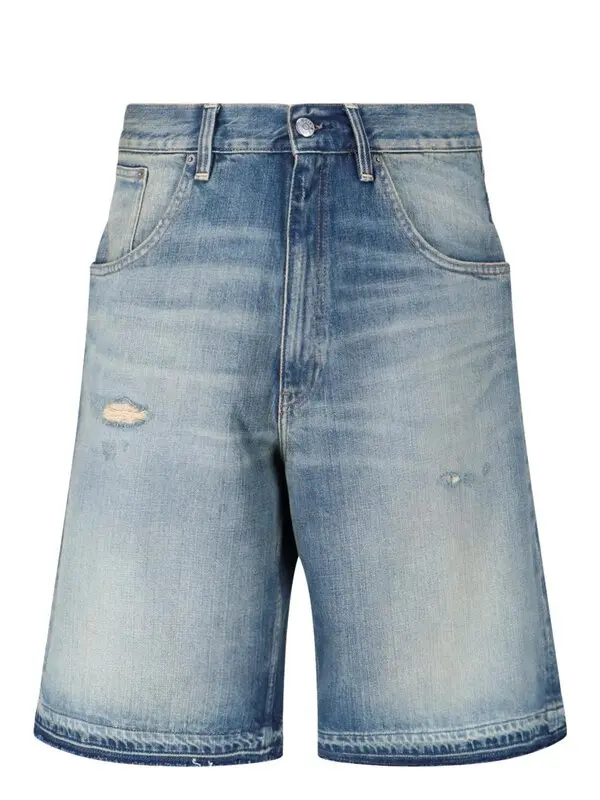 SUNFLOWER Super Wide Denim Shorts - Blue