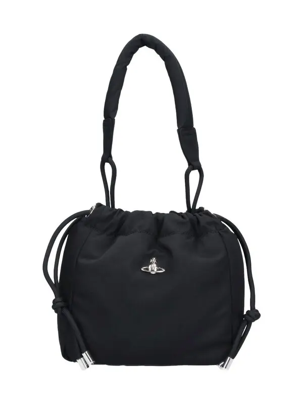 VIVIENNE WESTWOOD Small Bucket Bag With Orb Logo - Black
