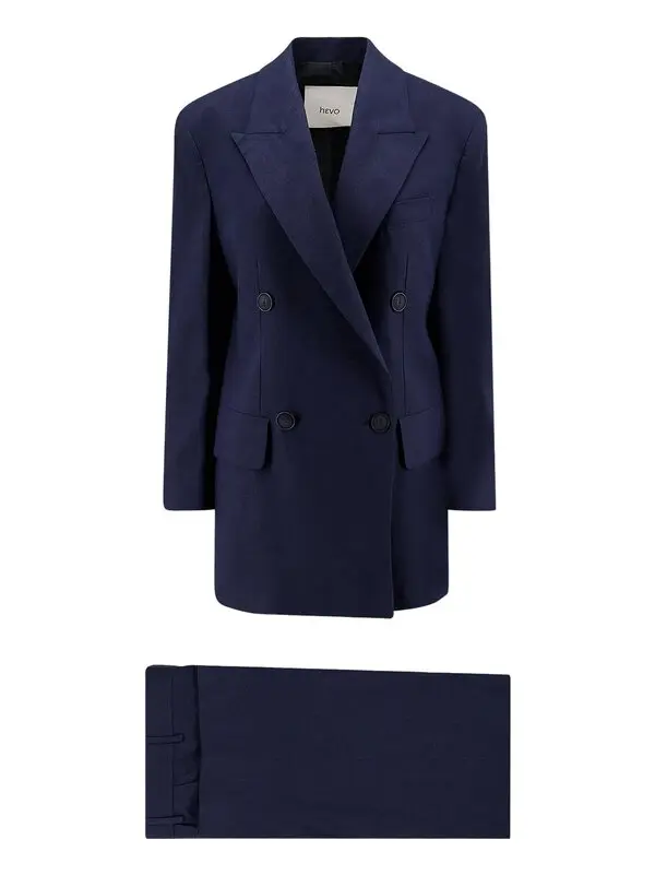HEVO Rocchetta Linen And Viscose Suit - Blue