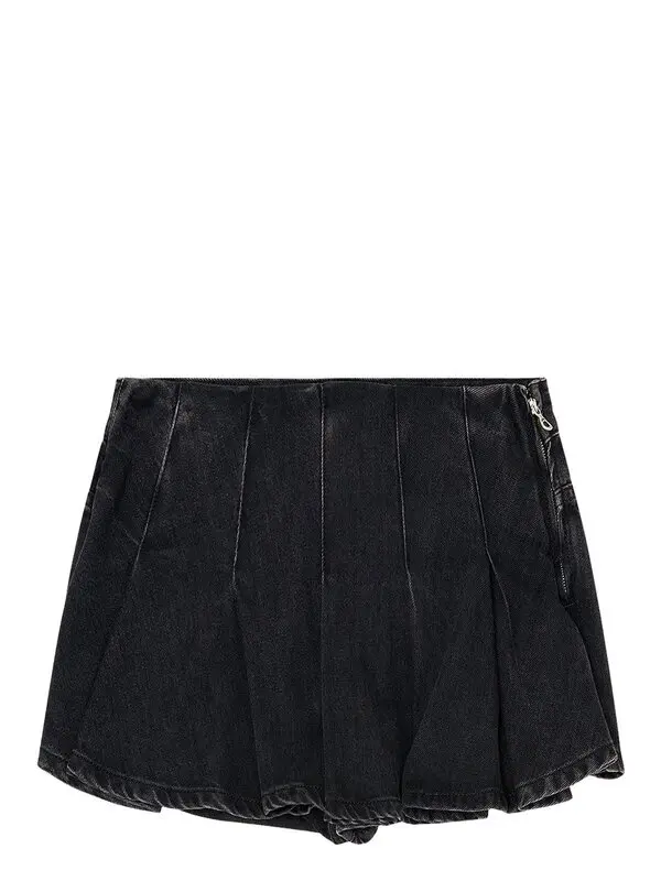 DIESEL® D-erox Pleated Denim Shorts - Black